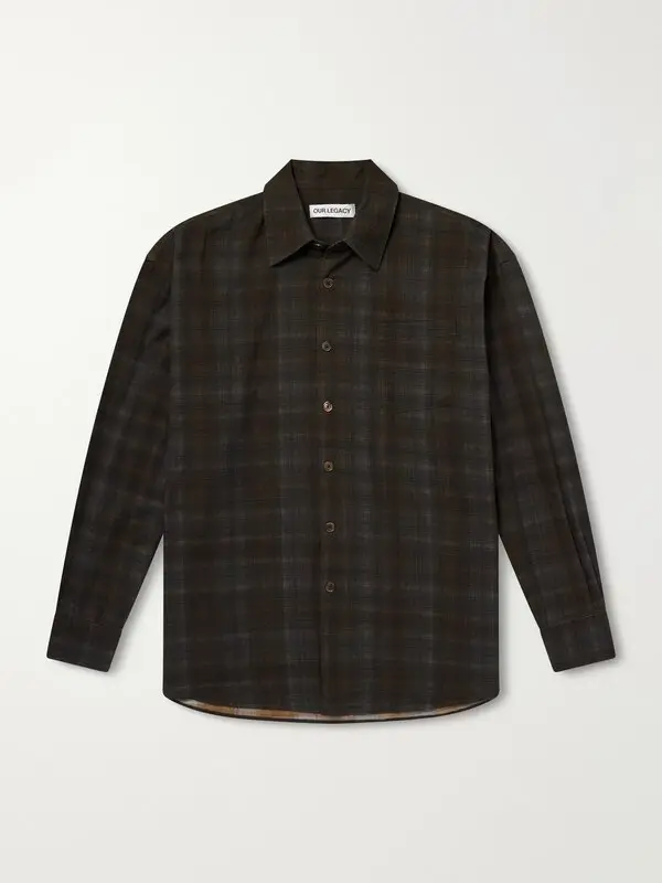 Our Legacy Borrowed Checked Cotton-flannel Shirt
