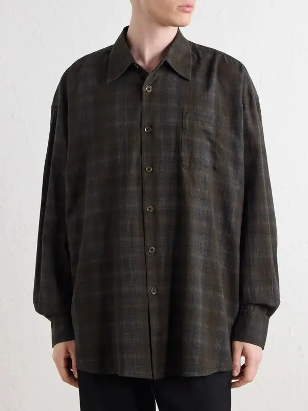 Our Legacy Borrowed Checked Cotton-flannel Shirt