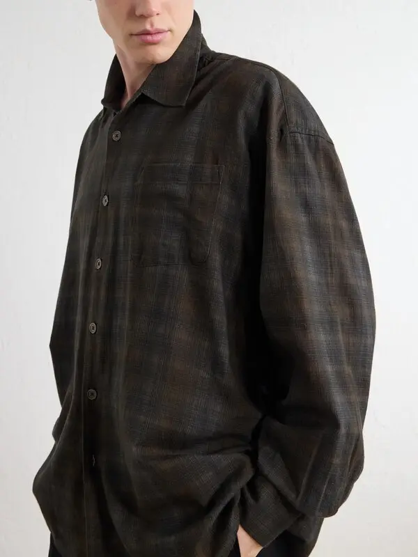 Our Legacy Borrowed Checked Cotton-flannel Shirt
