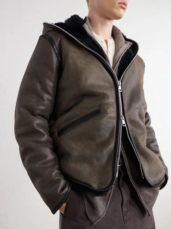 Our Legacy Full Zip Hooded Shearling Jacket