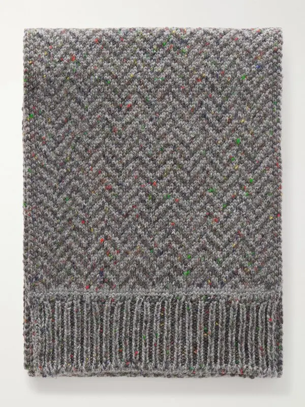 Gabriela Hearst Stanza Logo-appliquéd Cashmere Scarf - Gray