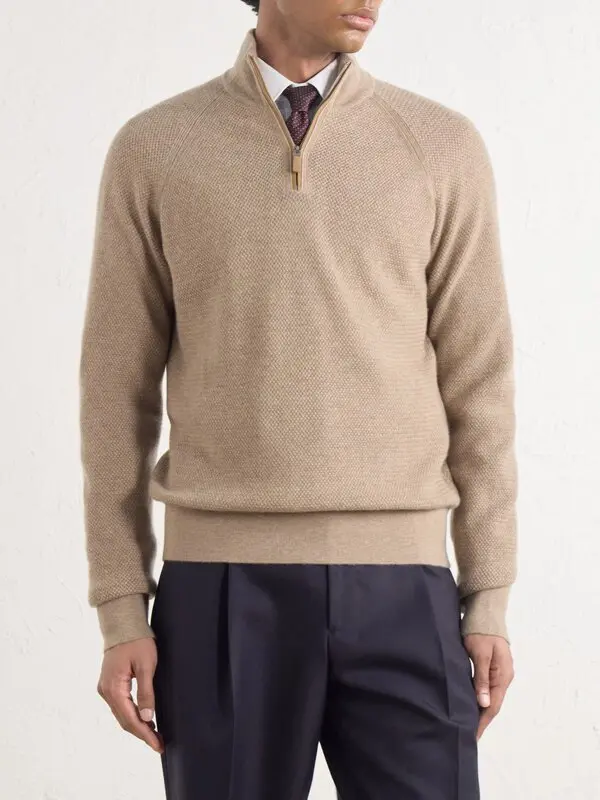 Zegna Oasi Cashmere Half-zip Sweater