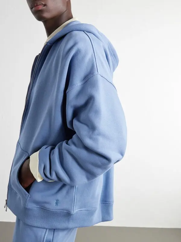 THE ELDER STATESMAN Cotton-jersey Zip-up Hoodie