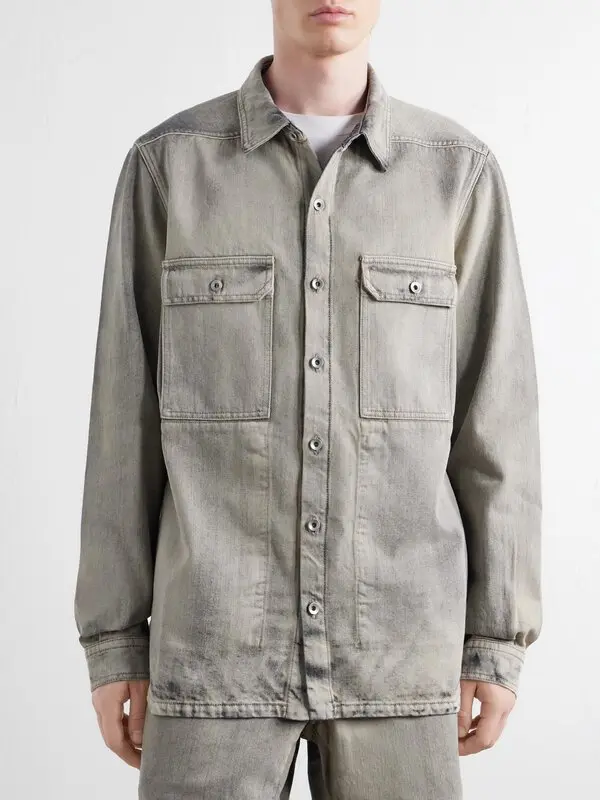 Rick Owens Washed-denim Overshirt
