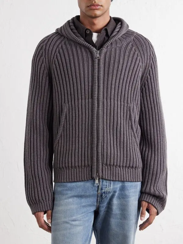 Our Legacy Level Merino Wool Zip-up Hoodie - Gray