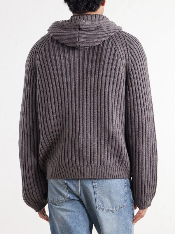 Our Legacy Level Merino Wool Zip-up Hoodie - Gray
