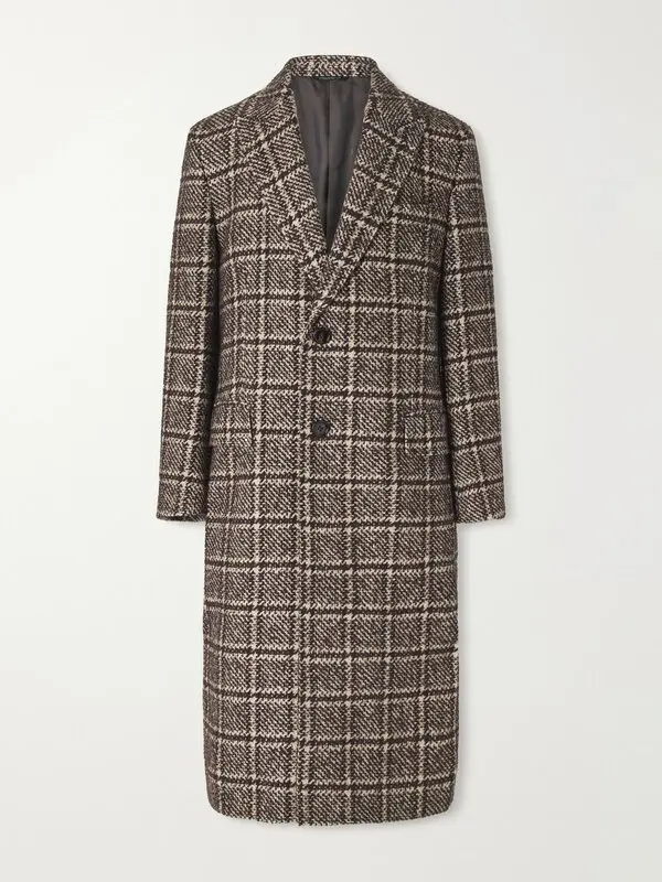 Dolce & Gabbana Checked Wool-blend Tweed Coat