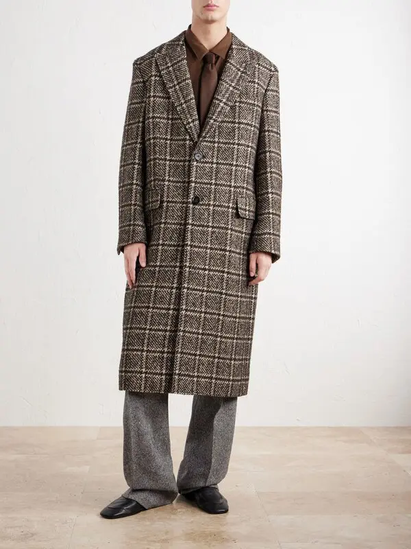 Dolce & Gabbana Checked Wool-blend Tweed Coat