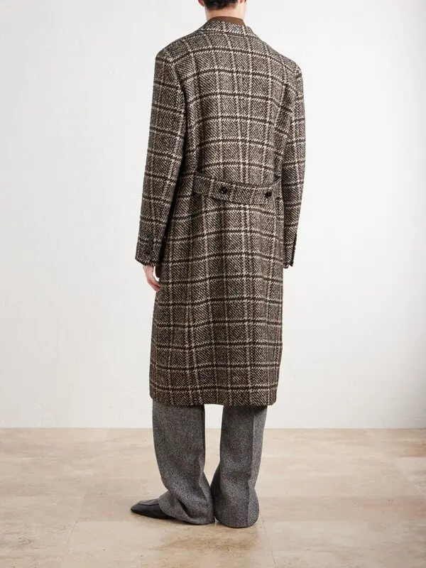Dolce & Gabbana Checked Wool-blend Tweed Coat