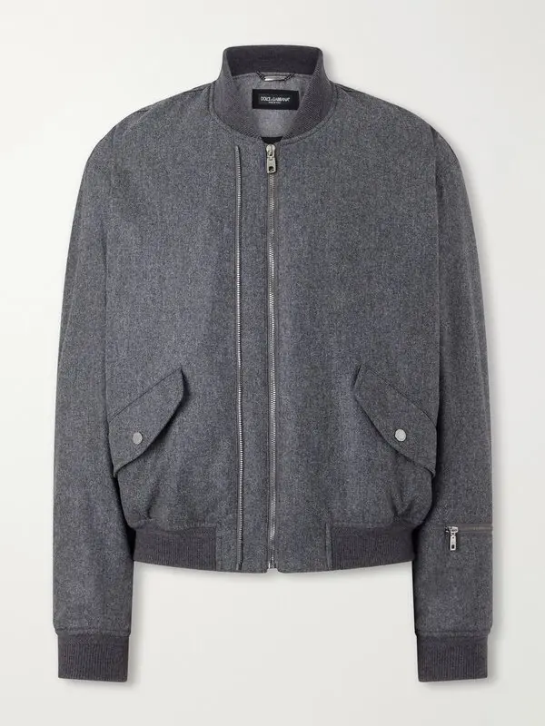 Dolce & Gabbana Virgin Wool-flannel Bomber Jacket