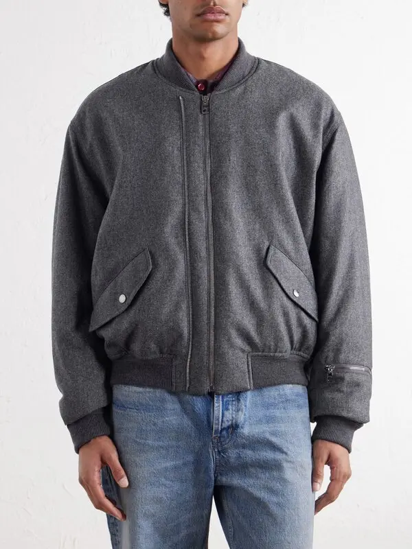 Dolce & Gabbana Virgin Wool-flannel Bomber Jacket