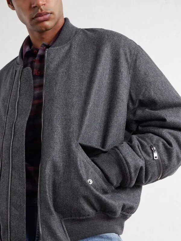 Dolce & Gabbana Virgin Wool-flannel Bomber Jacket