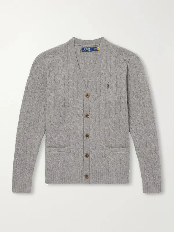 Polo Ralph Lauren Wool And Cashmere-blend Cable-knit Cardigan