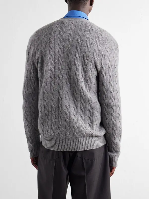 Polo Ralph Lauren Wool And Cashmere-blend Cable-knit Cardigan