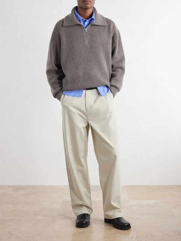 FRAME Wool Quarter-zip Sweater