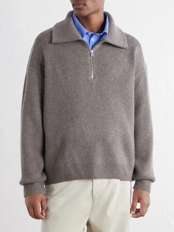 FRAME Wool Quarter-zip Sweater
