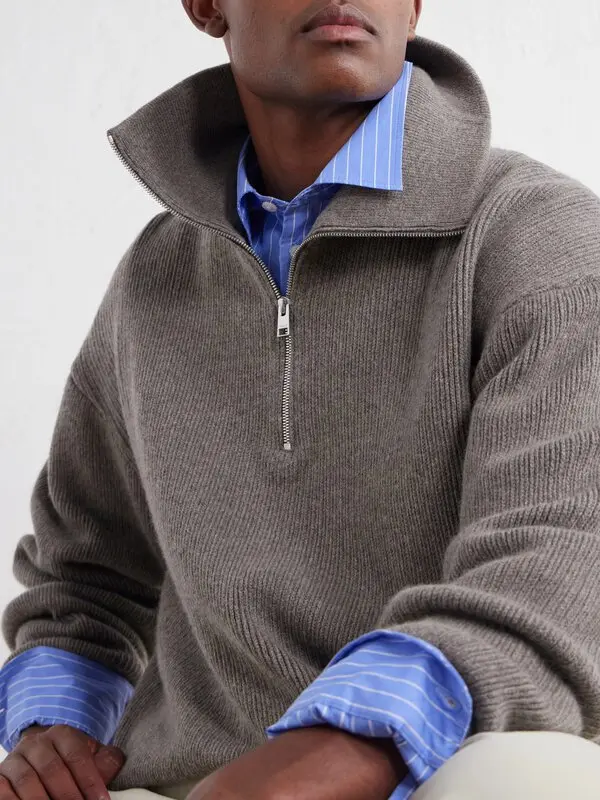FRAME Wool Quarter-zip Sweater
