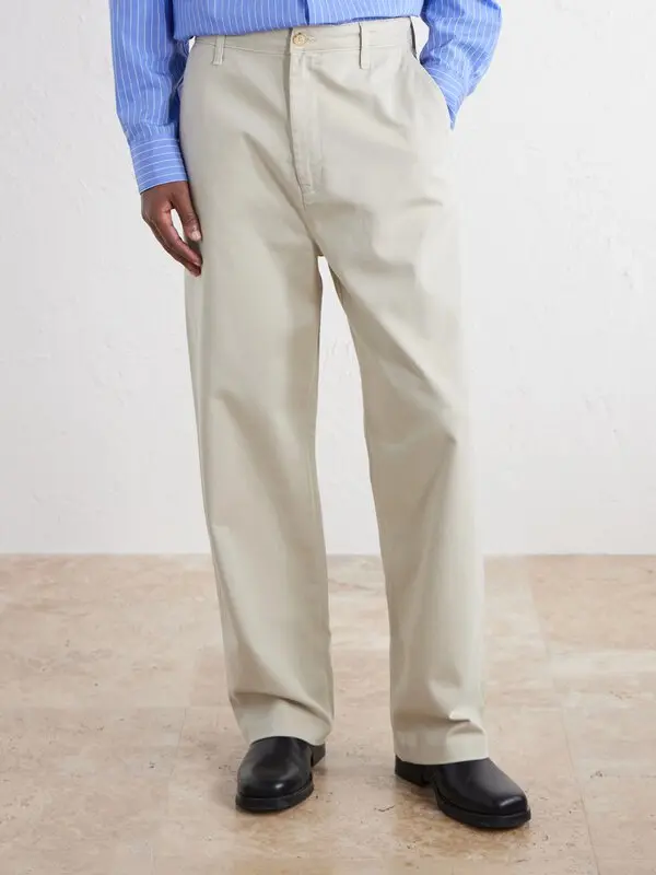 FRAME Cotton-twill Wide-leg Trousers