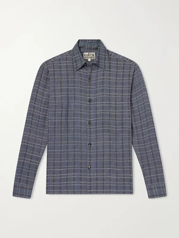 KARTIK RESEARCH Checked Cotton And Silk-blend Shirt