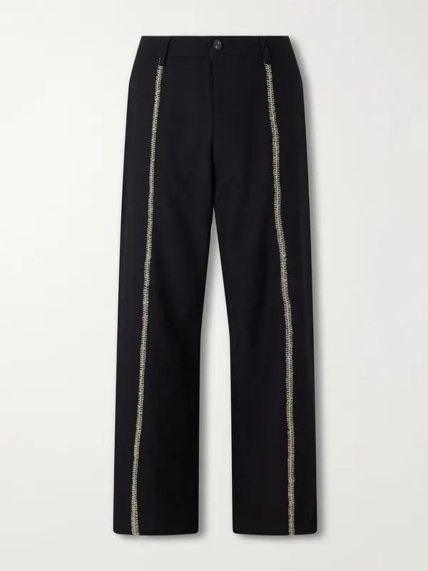 KARTIK RESEARCH Sultan Embroidered Wool Trousers