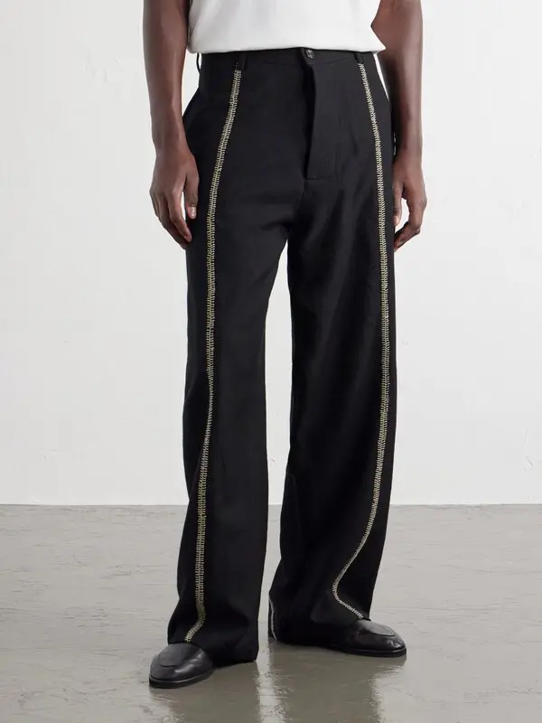 KARTIK RESEARCH Sultan Embroidered Wool Trousers