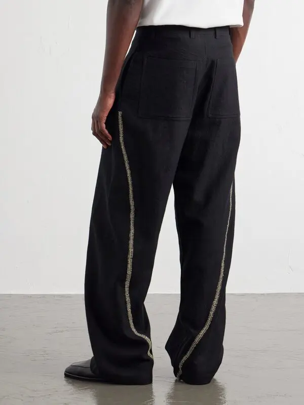 KARTIK RESEARCH Sultan Embroidered Wool Trousers