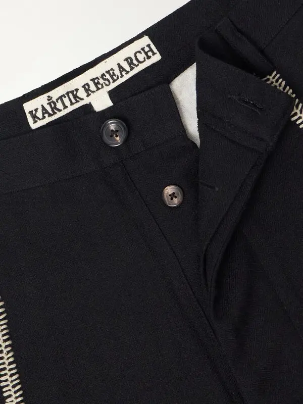 KARTIK RESEARCH Sultan Embroidered Wool Trousers