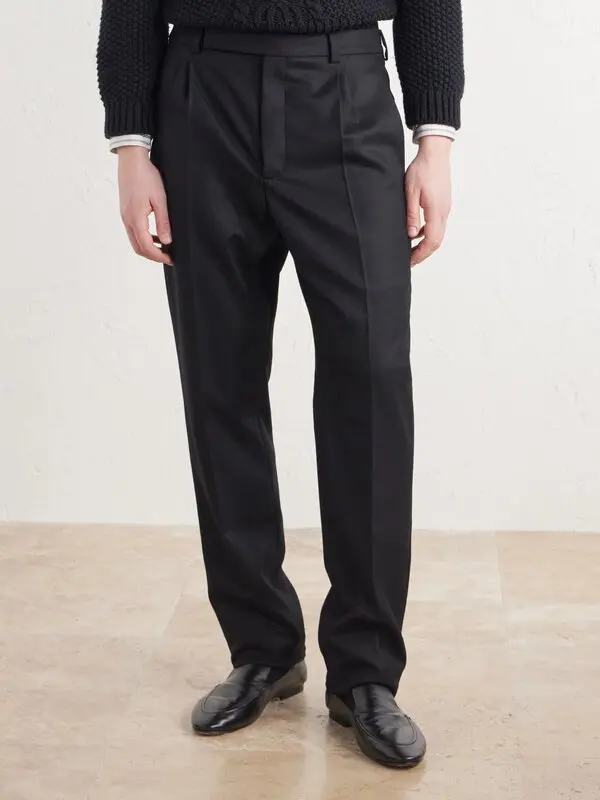 Saint Laurent Tapered Brushed Wool Trousers
