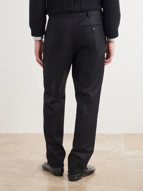 Saint Laurent Tapered Brushed Wool Trousers