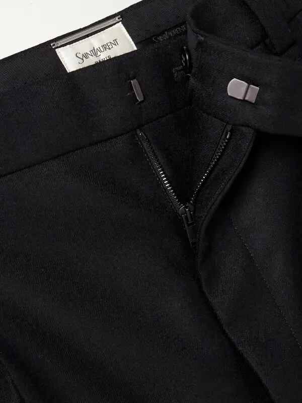 Saint Laurent Tapered Brushed Wool Trousers