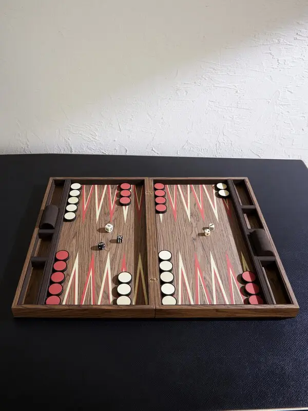 L'Objet Laotze Wood Backgammon Set