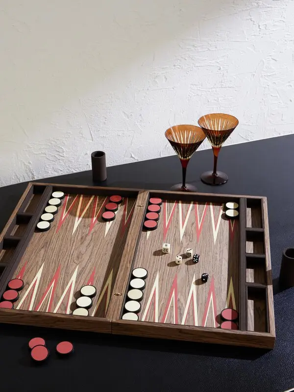 L'Objet Laotze Wood Backgammon Set