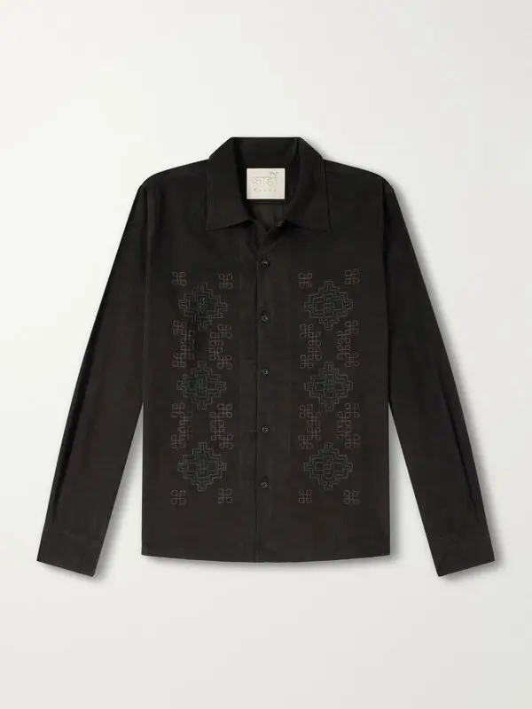 KARDO Chintan Embroidered Cotton-corduroy Shirt