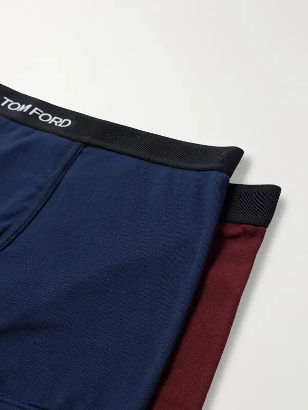 TOM FORD Two Pack Logo-jacquard Waistband Cotton-stretch Jersey Boxer Briefs - Multi