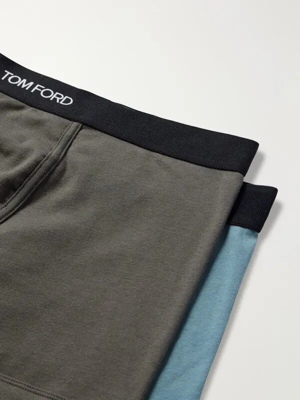 TOM FORD Two Pack Logo-jacquard Waistband Cotton-stretch Jersey Boxer Briefs