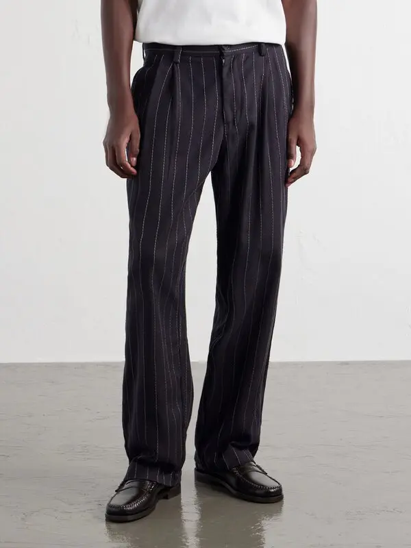 KARDO Antonio Straight-leg Embroidered Cotton Trousers