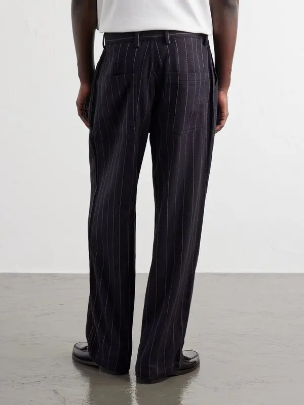 KARDO Antonio Straight-leg Embroidered Cotton Trousers