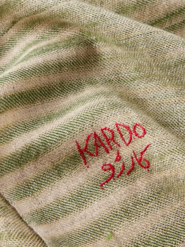KARDO Embroidered Striped Cashmere Scarf