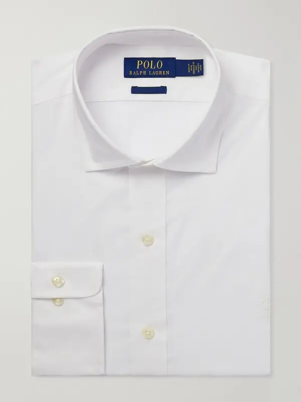Polo Ralph Lauren Logo-embroidered Cotton-poplin Shirt - White