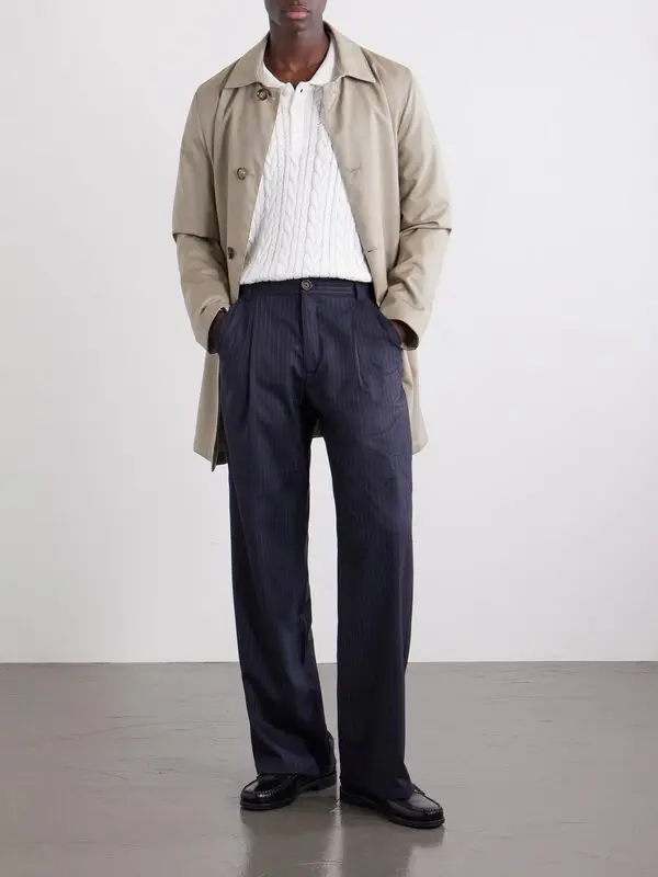 Polo Ralph Lauren Cable-knit Cotton And Linen-blend Polo Sweater