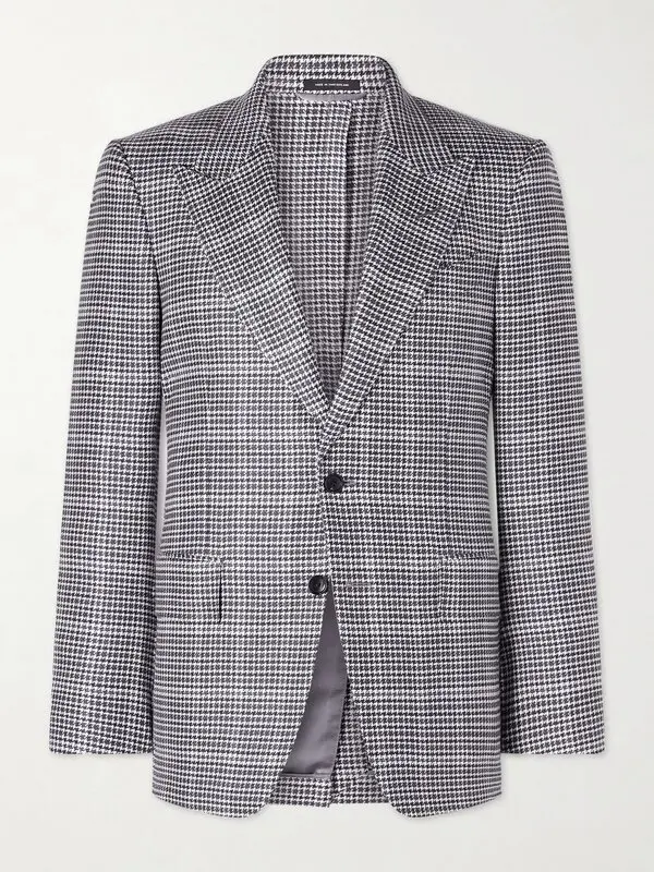 TOM FORD Houndstooth Wool-blend Blazer