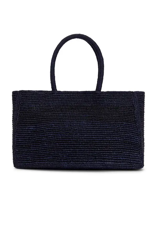 LIÉ STUDIO The Small Charlotte Raffia Bag - Navy