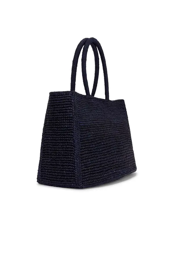 LIÉ STUDIO The Small Charlotte Raffia Bag - Navy