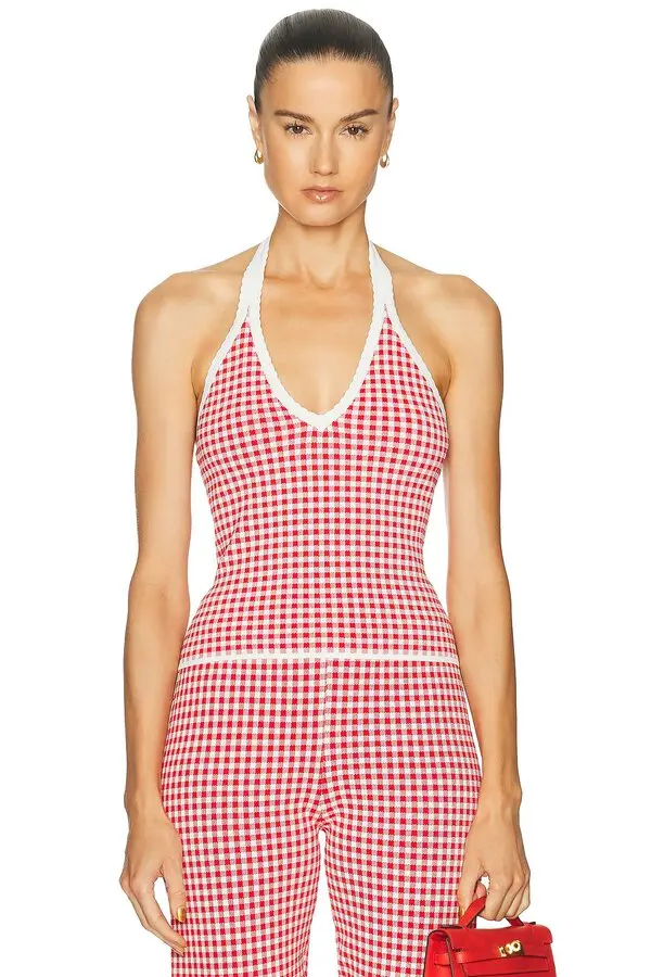 Posse Micah Halter Top - Red Gingham