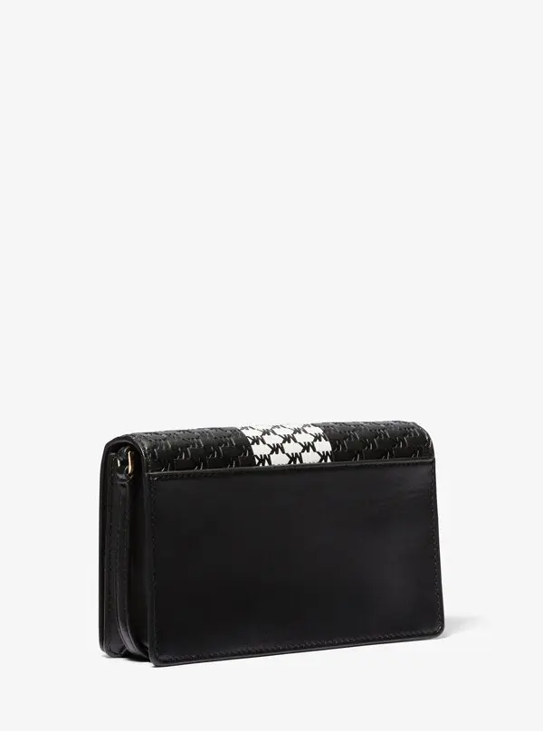 Michael Kors Logo Embossed Leather Crossbody Bag