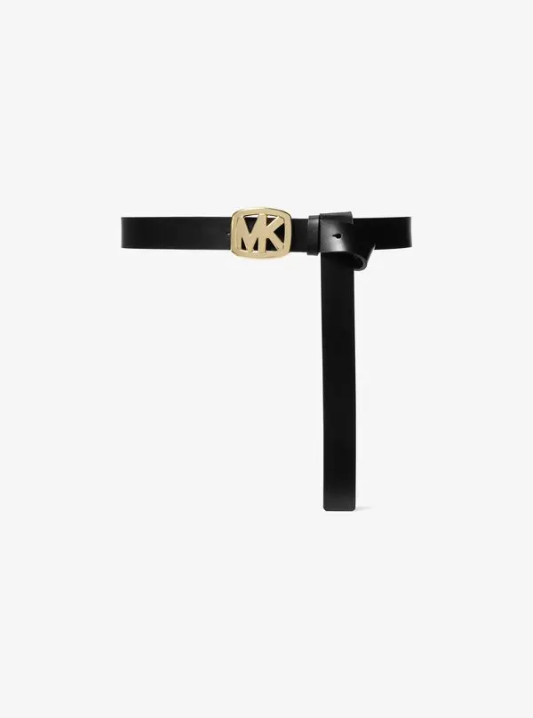 Michael Kors Logo Leather Belt - Black