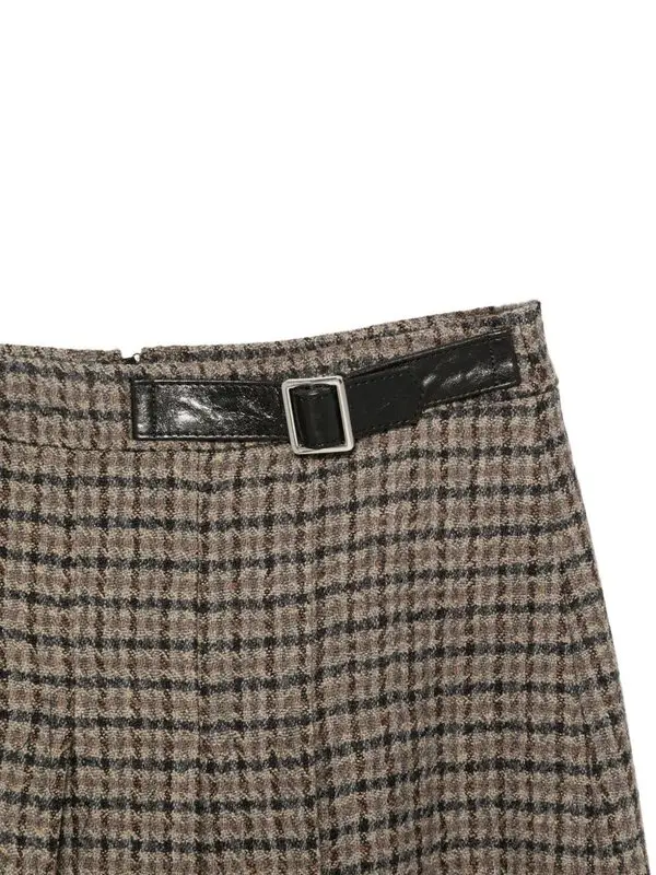 Seventy Checked Belted Pleated Skirt