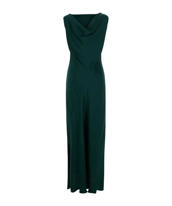 Antonelli Firenze Draped Long Satin Dress