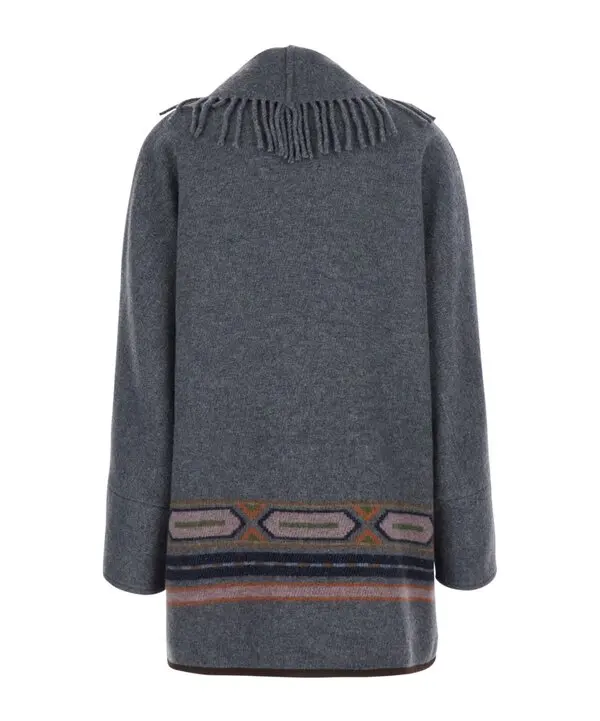 BAZAR DELUXE Navajo Belted Fringe Coat