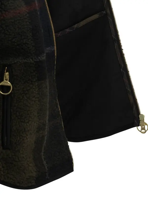 Barbour Plaid Fleece Bomber Jacket